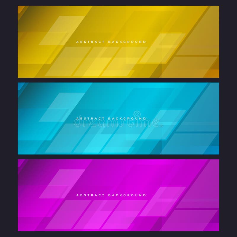 Colored Set of 3 Modern Wide Banner. Geometric Business Abstract ... Colored Set of 3 Modern Wide Banner. Geometric Business Abstract ...
