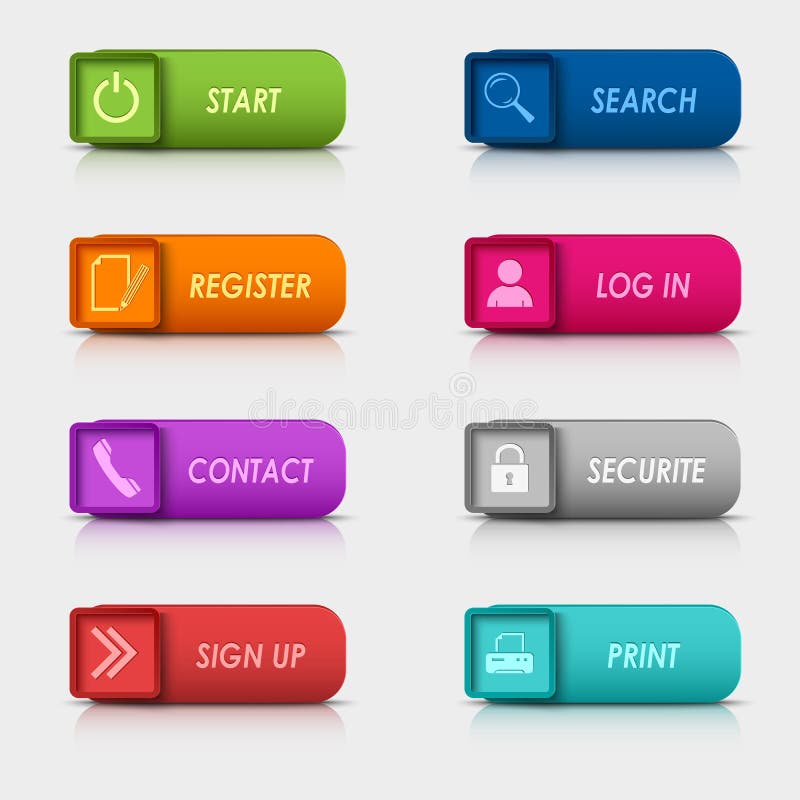 Colored Set Rectangular Square Web Buttons Design Stock Vector ... Colored Set Rectangular Square Web Buttons Design Stock Vector ...