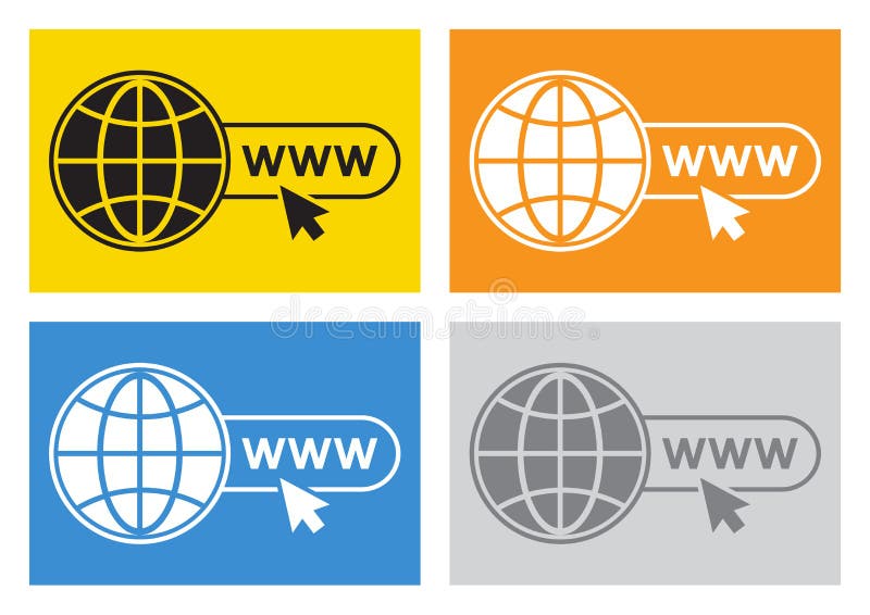 Colored Set of Website Icons. Vector Stock Illustration - Illustration ...