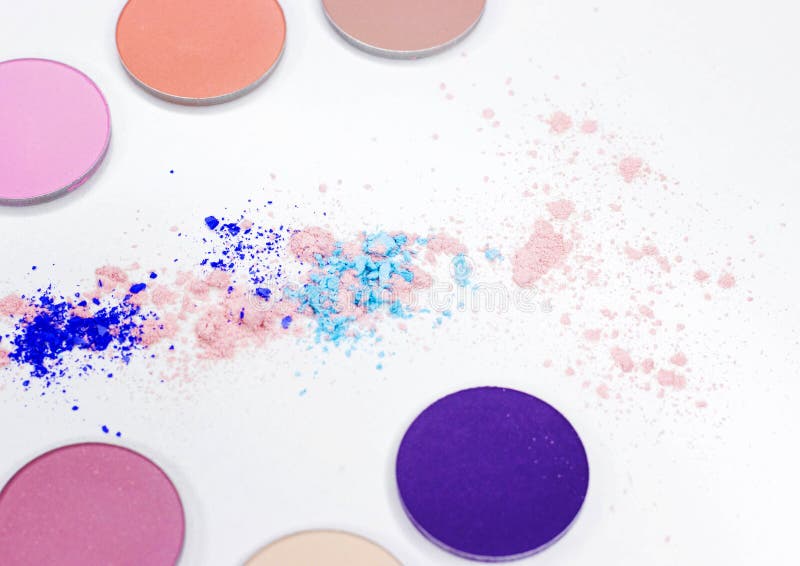 Colored Shadow for Professional Make-up on White Stock Image - Image of ...