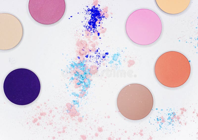 Colored Shadow for Professional Make-up on White Stock Image - Image of ...