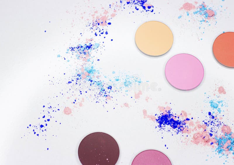 Colored Shadow for Professional Make-up on White Stock Photo - Image of ...