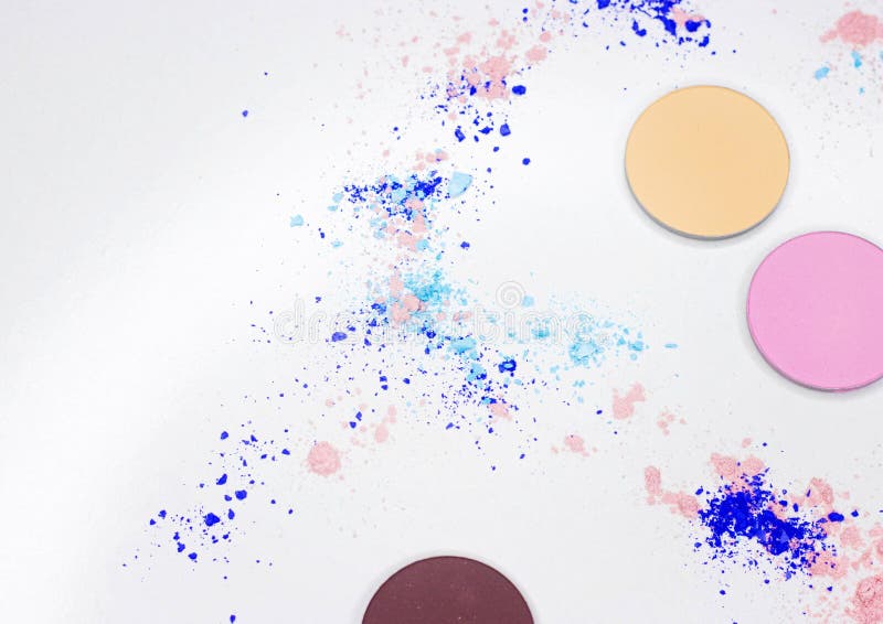 Colored Shadow for Professional Make-up on White Stock Photo - Image of ...