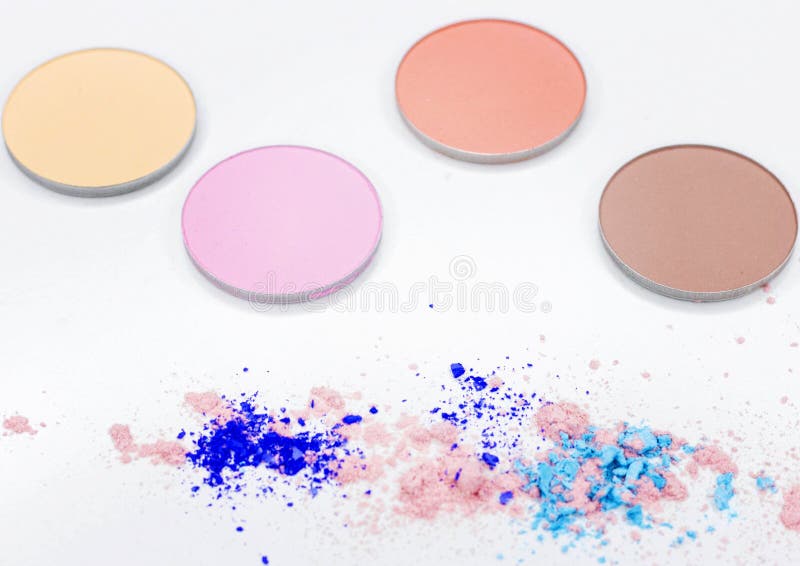 Colored Shadow for Professional Make-up on White Stock Image - Image of ...