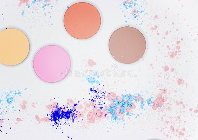 Colored Shadow for Professional Make-up on White Stock Photo - Image of ...