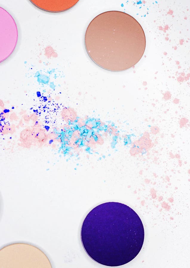 Colored Shadow for Professional Make-up on White Stock Image - Image of ...