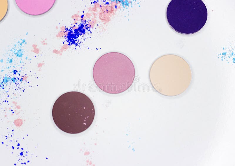 Colored Shadow for Professional Make-up on White Stock Image - Image of ...