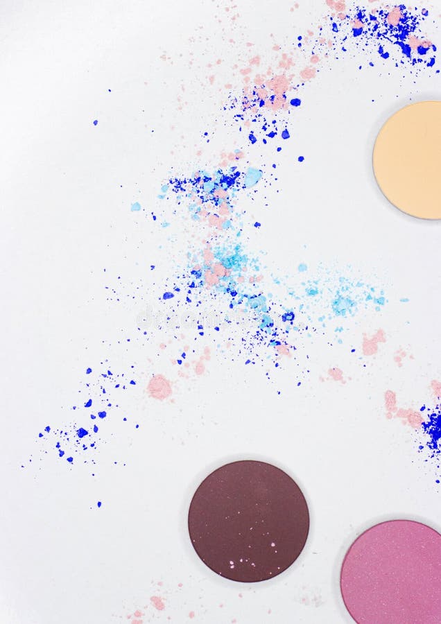 Colored Shadow for Professional Make-up on White Stock Image - Image of ...