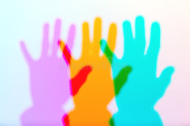 Colored shadows of hand stock image. Image of bright - 53122707