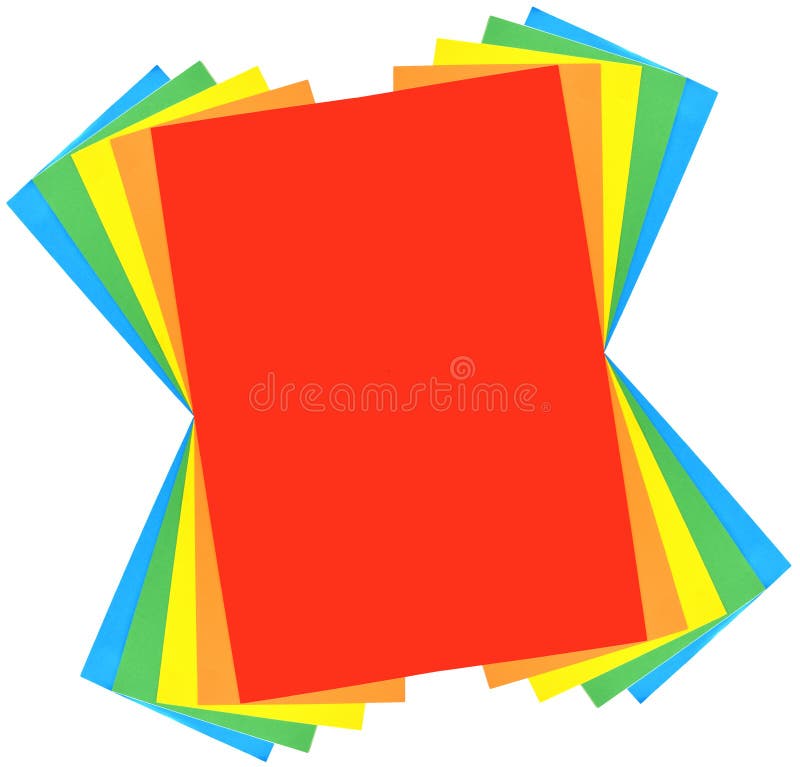 Colored A4 Sheets Abstract on White Background Red Color Stock ...