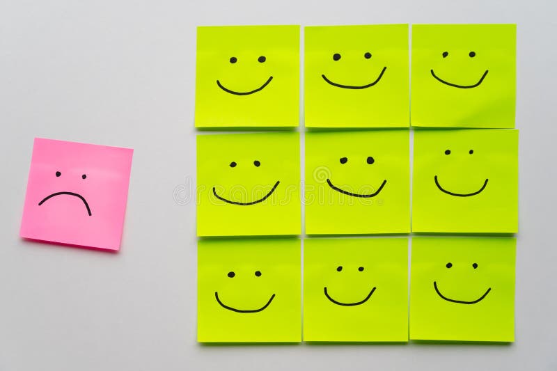 Sheets of Paper with Smiley Faces Drawn on Them. Stock Photo - Image of ...