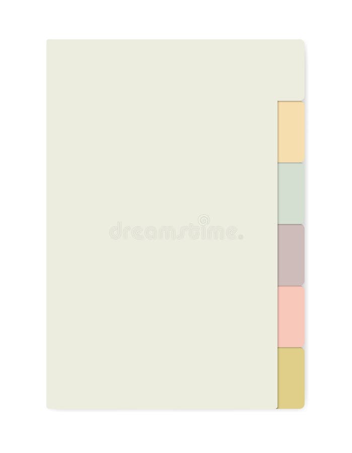 Colored Sheets with Tab Dividers Notebook, Realistic Vector Mock Stock ...