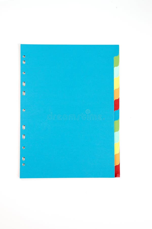 Colored Sheets with Tabs and Holes for Use in File Folders, Separators ...