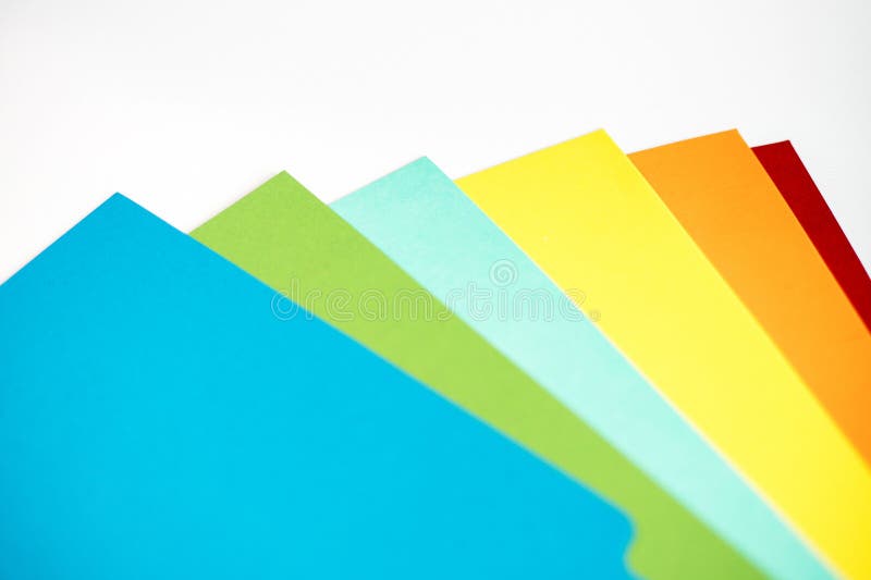 Colored Sheets of Paper Superimposed on Each Other on White Background ...