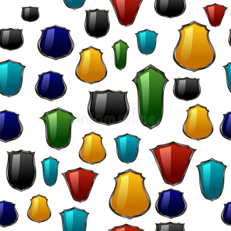 Colored Shield Seamless Pattern Stock Vector - Illustration of ...