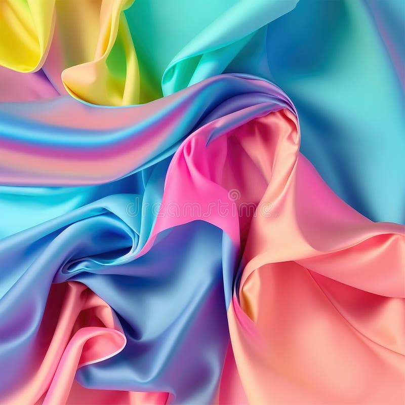 Colored Shiny Background from Silk Fabric. Flowers Abstraction ...