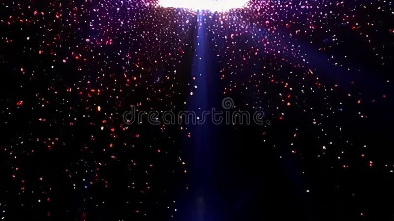 Colored Shiny Particles Flying in Loop of Light Rays, Abstract Creative Background, Liquid ...