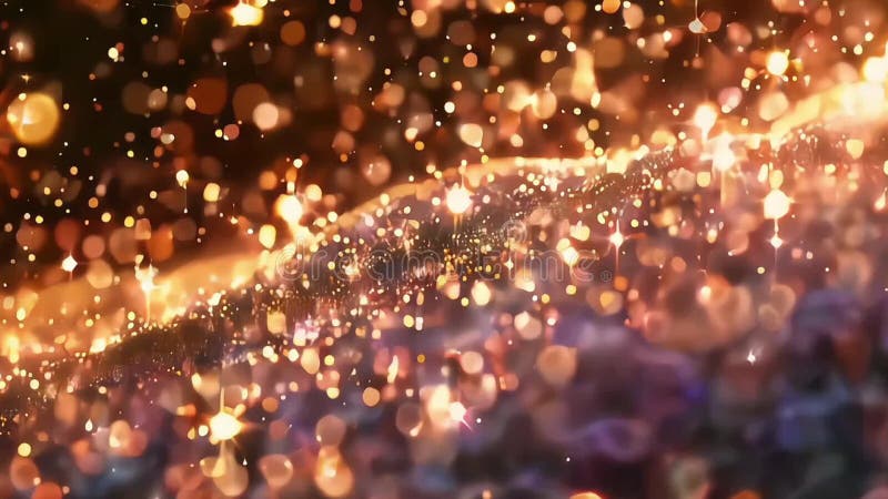 Colored Shiny Particles Flying in Loop of Light Rays, Abstract Creative ...