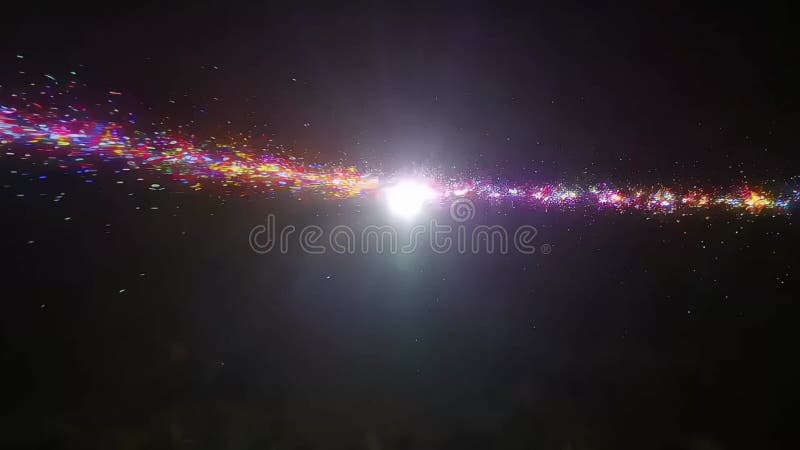 Colored Shiny Particles Flying in Loop of Light Rays, Abstract Creative ...