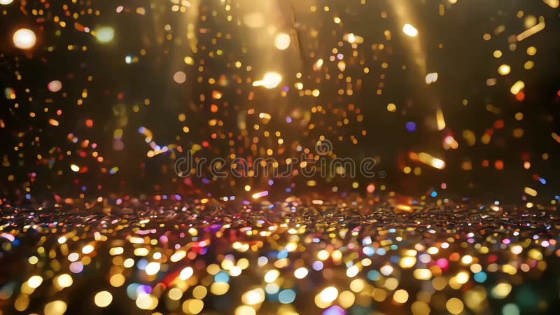 Colored Shiny Particles Flying in Loop of Light Rays, Abstract Creative ...