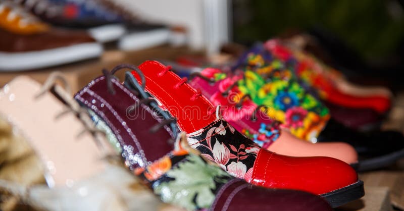 Colored shoes. stock image. Image of laces, blue, leather - 51626547