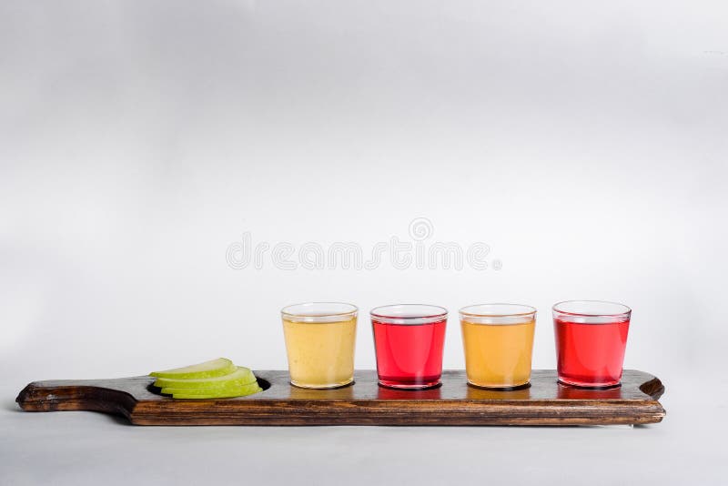 Colored Shots with Different Alcohol Stock Photo - Image of glasses ...