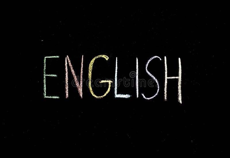 Colored Sign English on Blackboard Stock Photo - Image of word, rules ...