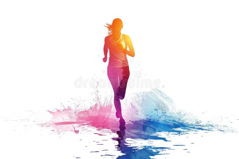 Female Runner Silhouette Stock Illustrations – 3,977 Female Runner ...