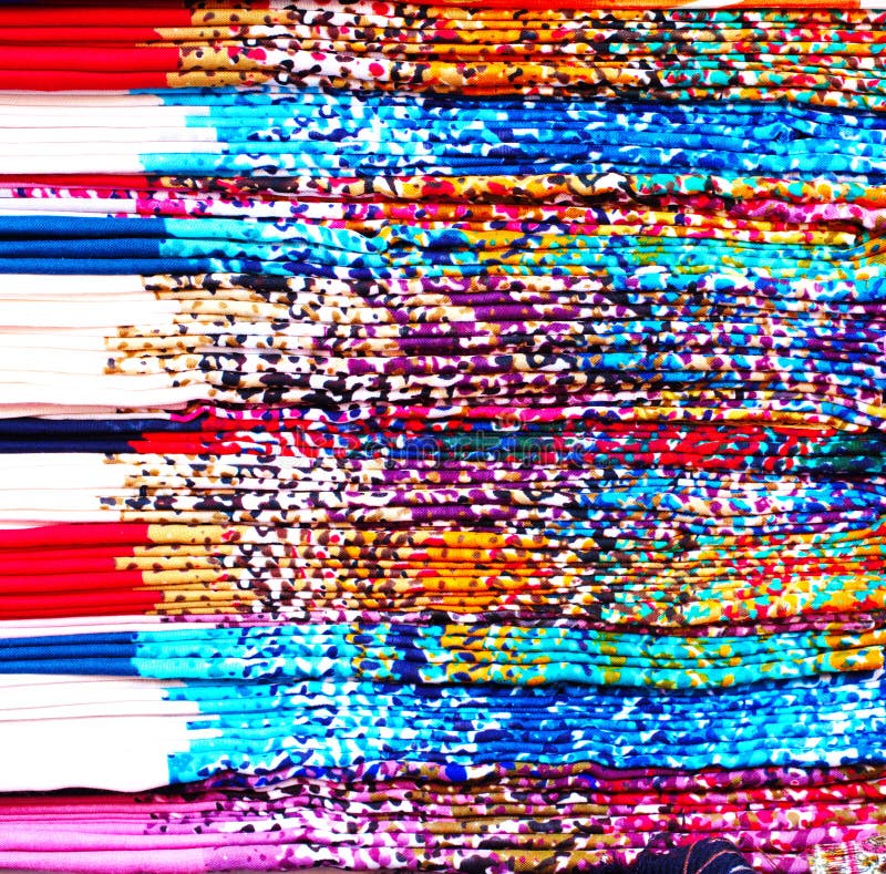 Fabric Stack Very Colorful Pile. Stock Photo - Image of silk, indian ...