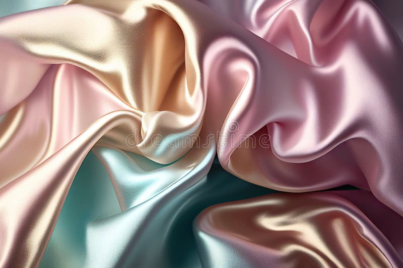 Colored Silk Surface with Folds. Abstract Background. Textile Surface ...