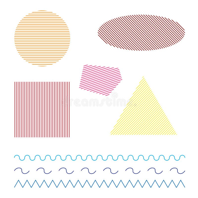 Colored Simple Geometric Shapes on White Background. Vector ...