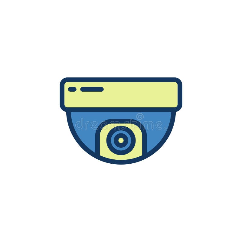 Colored Simple Shape Dome CCTV, Security Camera Icon Vector Template Illustration Design Stock ...