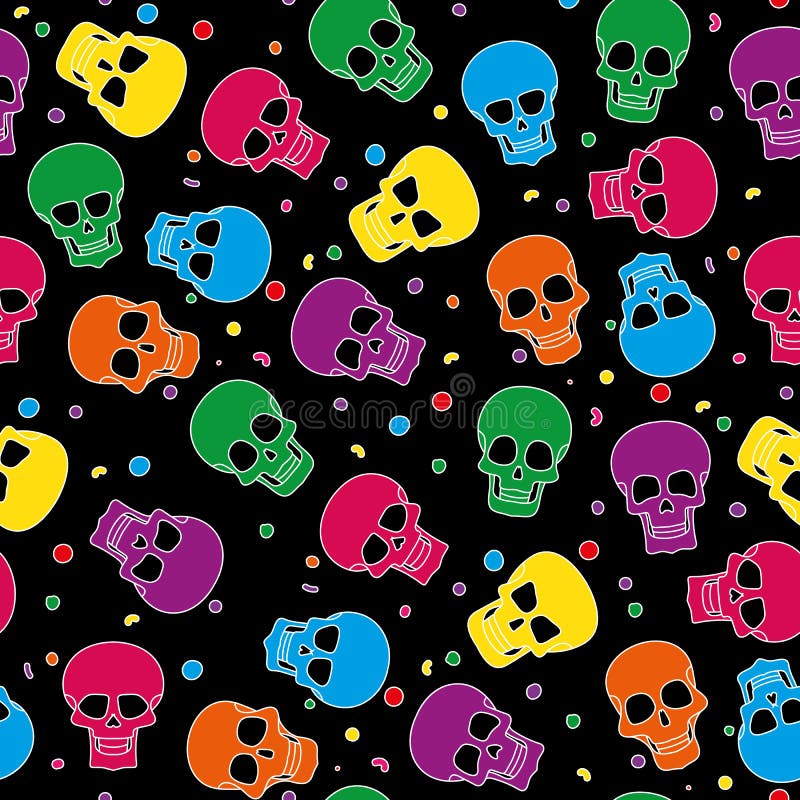 Colored skul pattern stock vector. Illustration of dead - 78198729