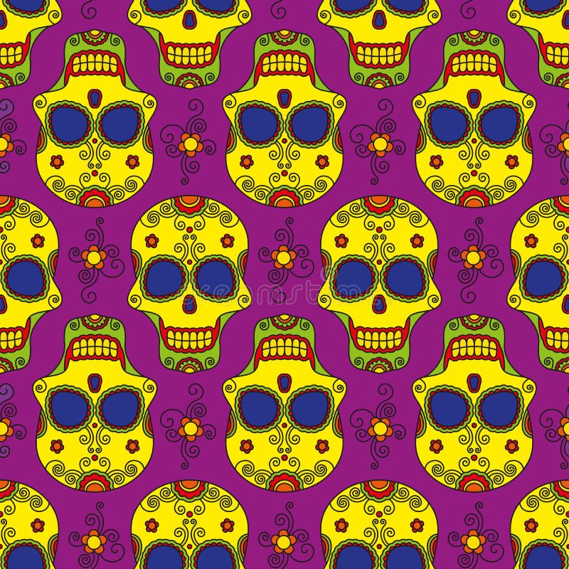 Colored skul pattern stock vector. Illustration of dead - 78284646