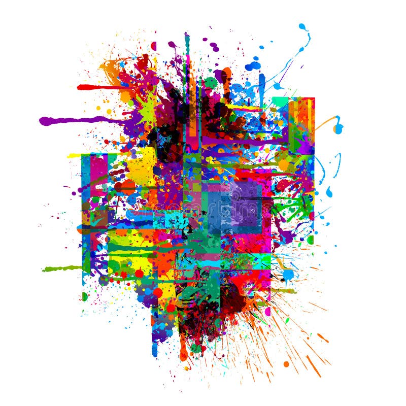 Colorfull Art in Abstract Magic Splashes Background Stock Illustration ...