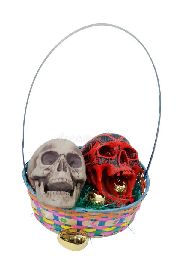 Colored Skulls In An Easter Basket Royalty Free Stock Images - Image ...