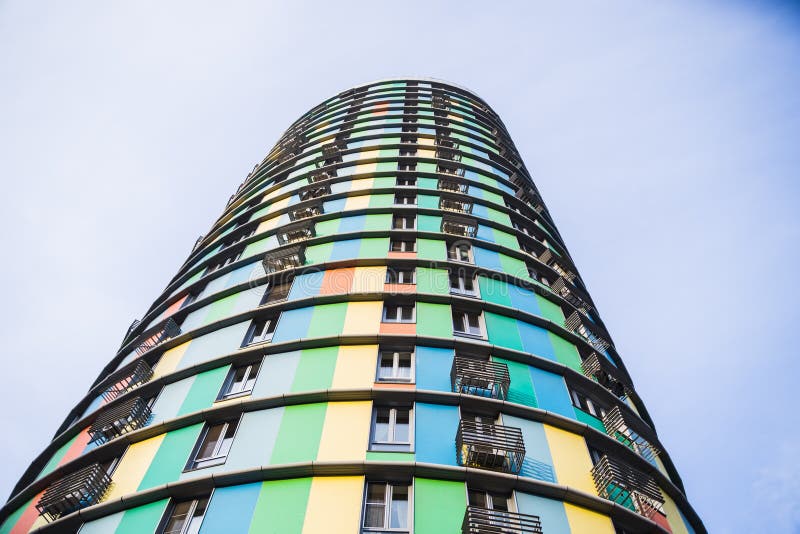 Colored skyscraper stock image. Image of vivid, residential - 49387297