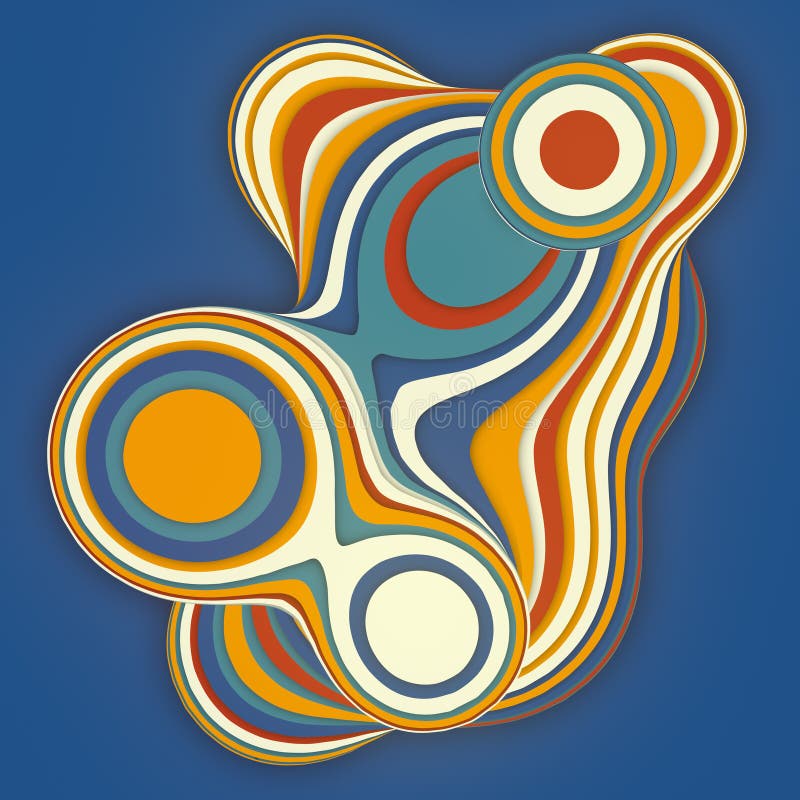 Colored Sliced Shape. Computer Generated Abstract Geometric 3D Render ...