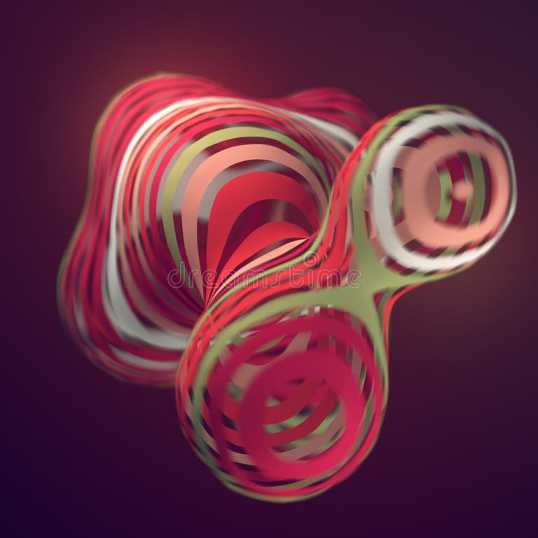 Colored Sliced Shape. Computer Generated Abstract Geometric 3D Render ...