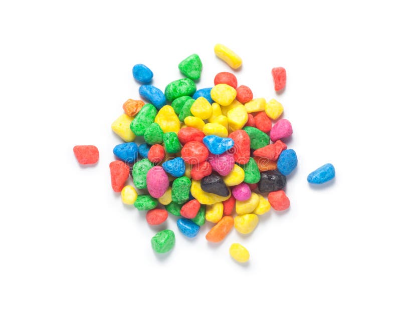 Small Sea Stones, Isolated on White. Top View with Copy Space Stock ...