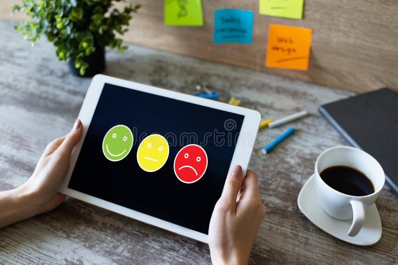 Colored Smiles. Customer Satisfaction Control on Device Screen. Service ...