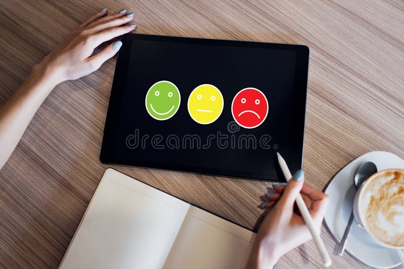 Colored Smiles. Customer Satisfaction Control on Device Screen. Service ...