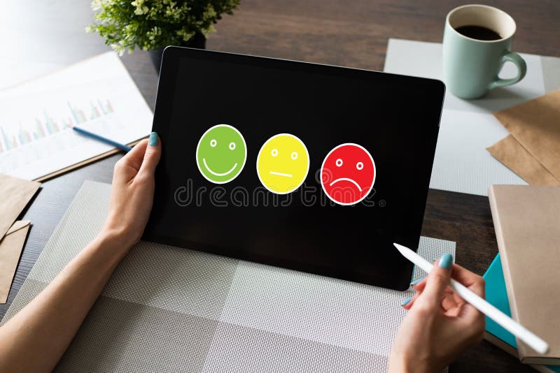 Colored Smiles. Customer Satisfaction Control on Device Screen. Service ...