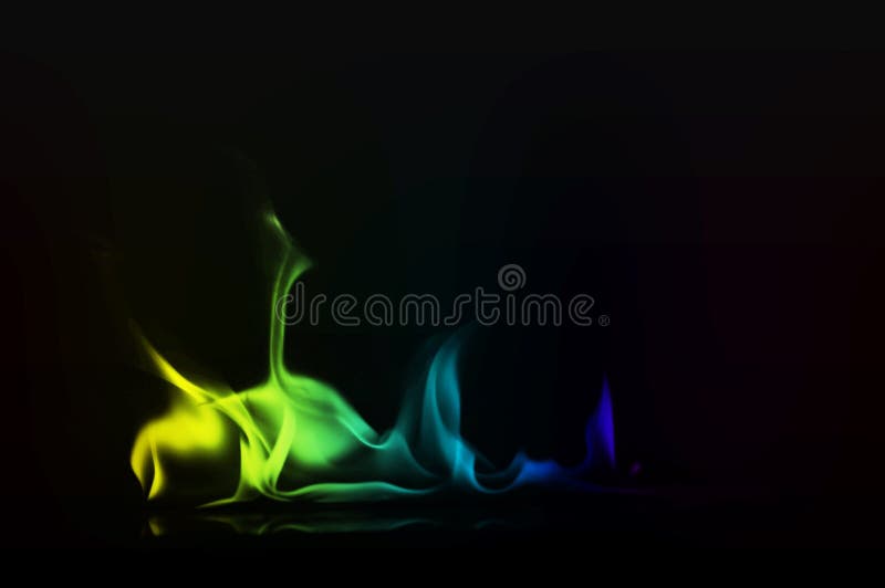 Multi Color Fire Flame Abstract on Black Background. a Mystic Colorful ...