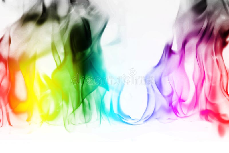 Multi Color Fire Flame Abstract on White Background. a Mystic Colorful ...