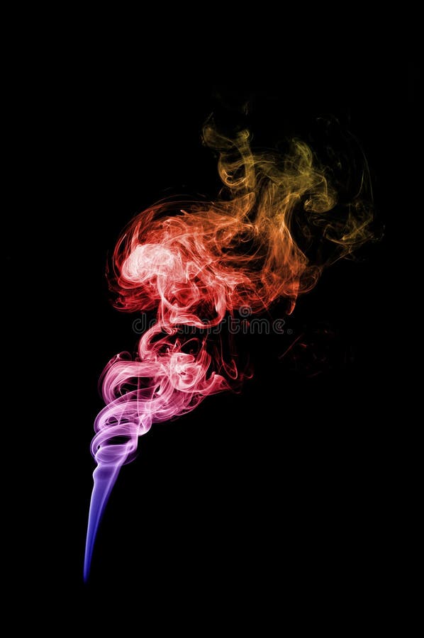 Colored Smoke in Black Background Stock Image - Image of light, smooth ...