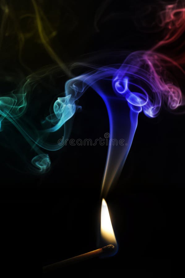 Colored Smoke Burning Match Stock Photo - Image of fire, floating: 49571836