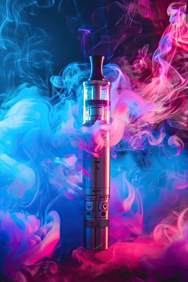 Colored Smoke Electronic Cigarette Close-up Stock Photo - Image of ...