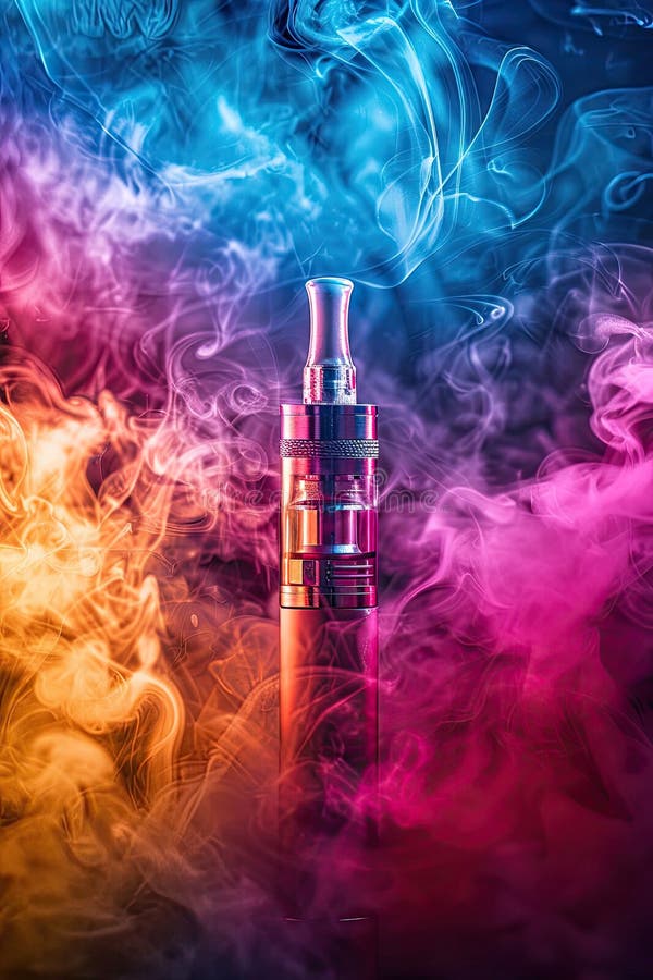 Colored Smoke Electronic Cigarette Close-up Stock Photo - Image of ...
