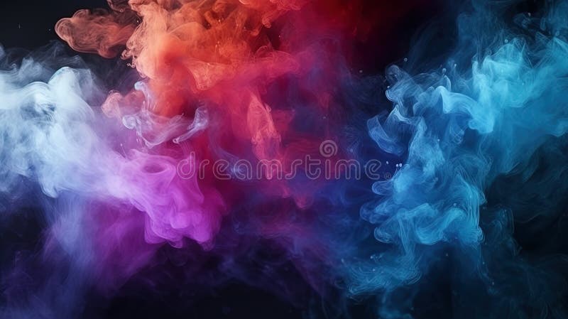 Colored Smoke from the Fireworks in the Night Sky Stock Illustration ...
